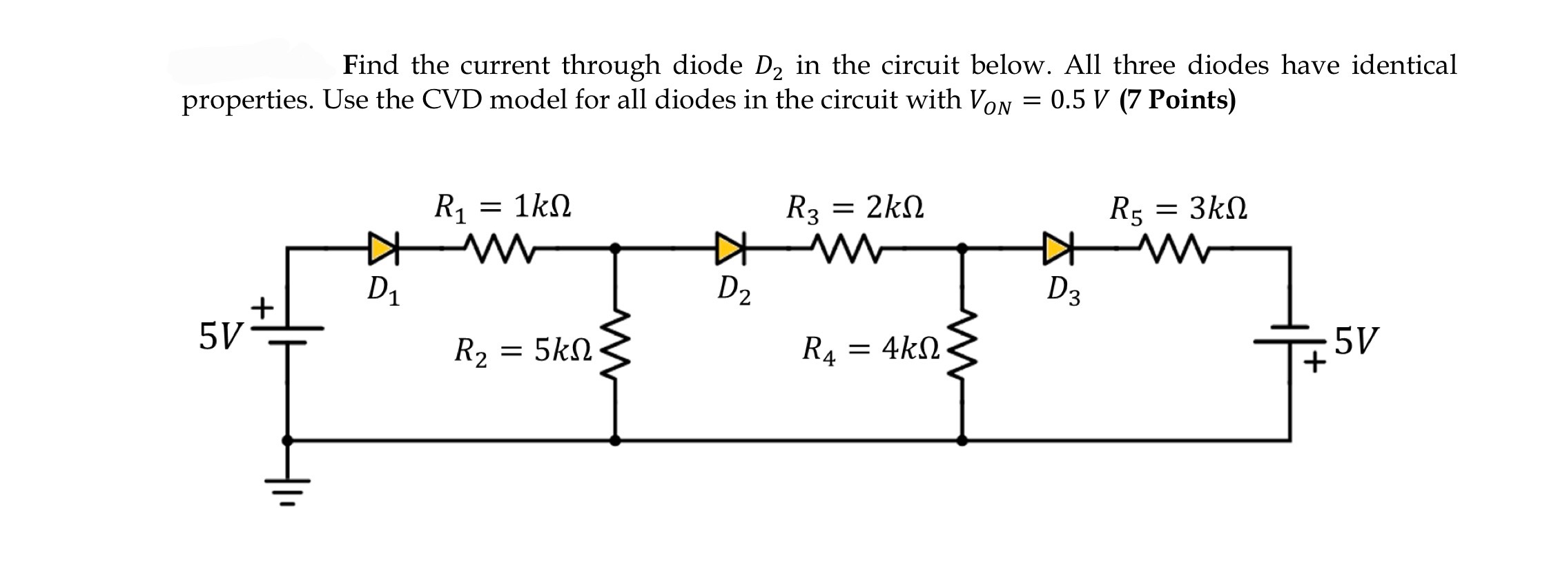 Solved Find the current through diode D2 in the circuit | Chegg.com