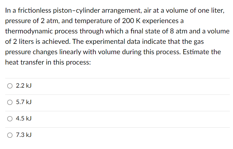 Solved In a frictionless piston-cylinder arrangement, air at | Chegg.com
