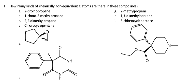 Solved How many kinds of chemically non-equivalent C atoms | Chegg.com