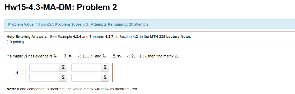 Solved Hw15-4.3-MA-DM: Problem 2 Problem Value: 10 point(s). | Chegg.com