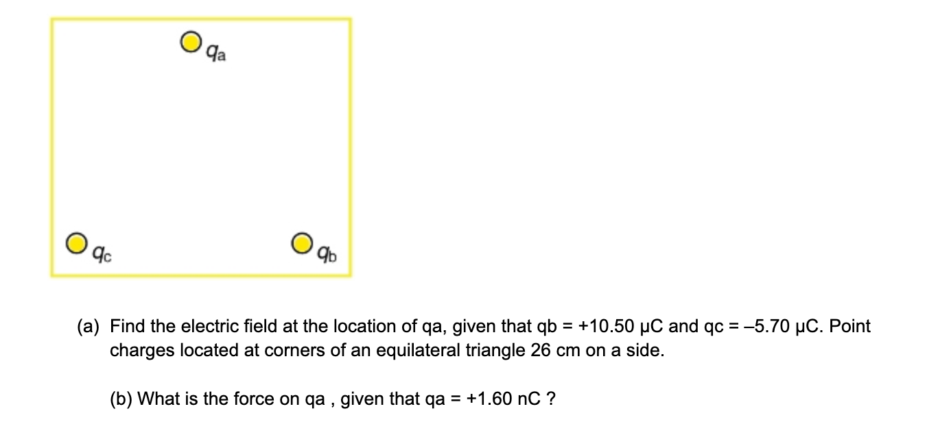 Solved qa O ac 9ь = (a) Find the electric field at the | Chegg.com