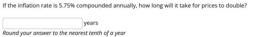 Solved If the inflation rate is 5.75% compounded annually, | Chegg.com