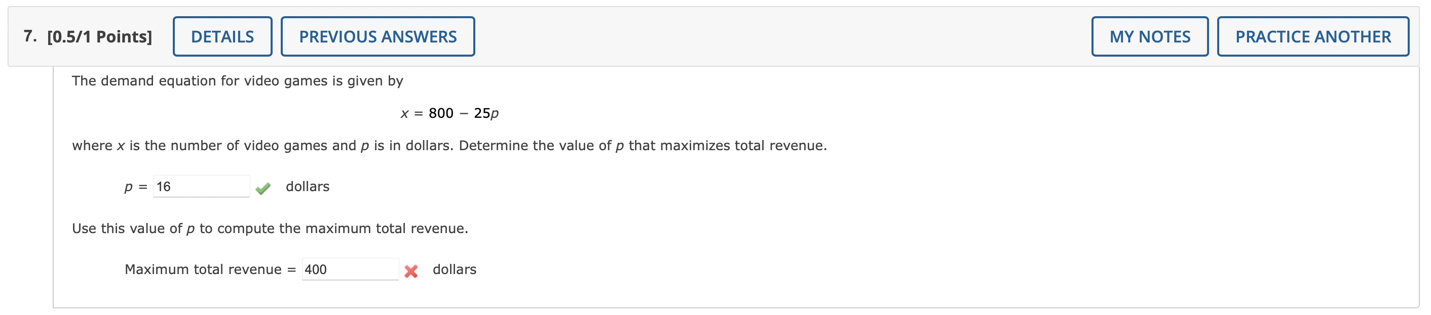 Solved The demand equation for video games is given by | Chegg.com