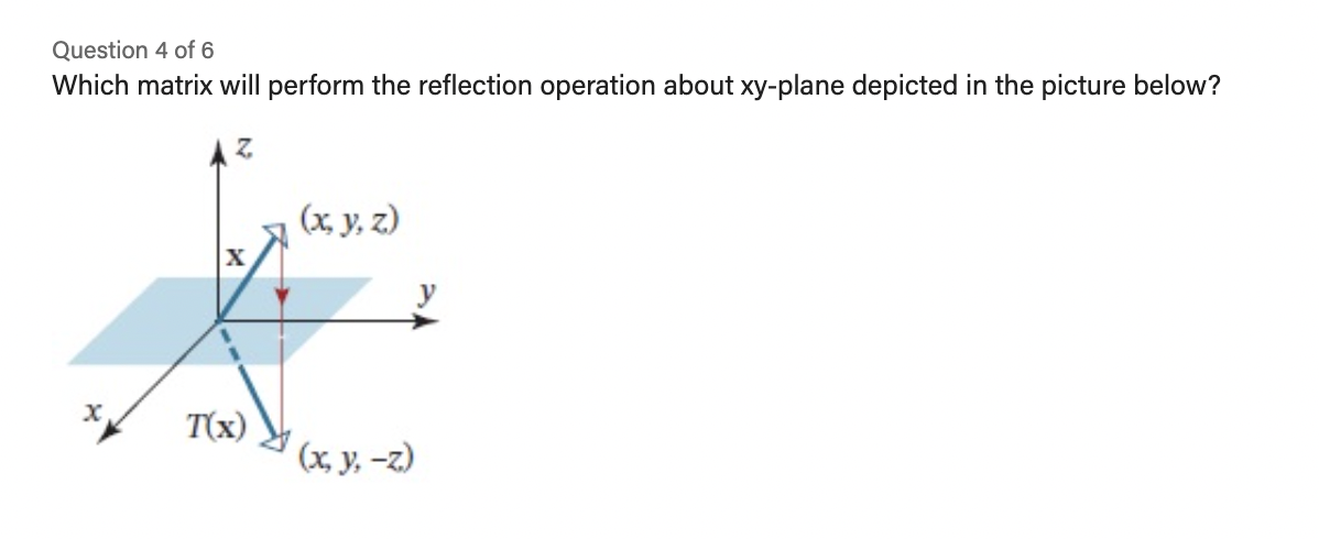 Solved Question 4 of 6 Which matrix will perform the | Chegg.com
