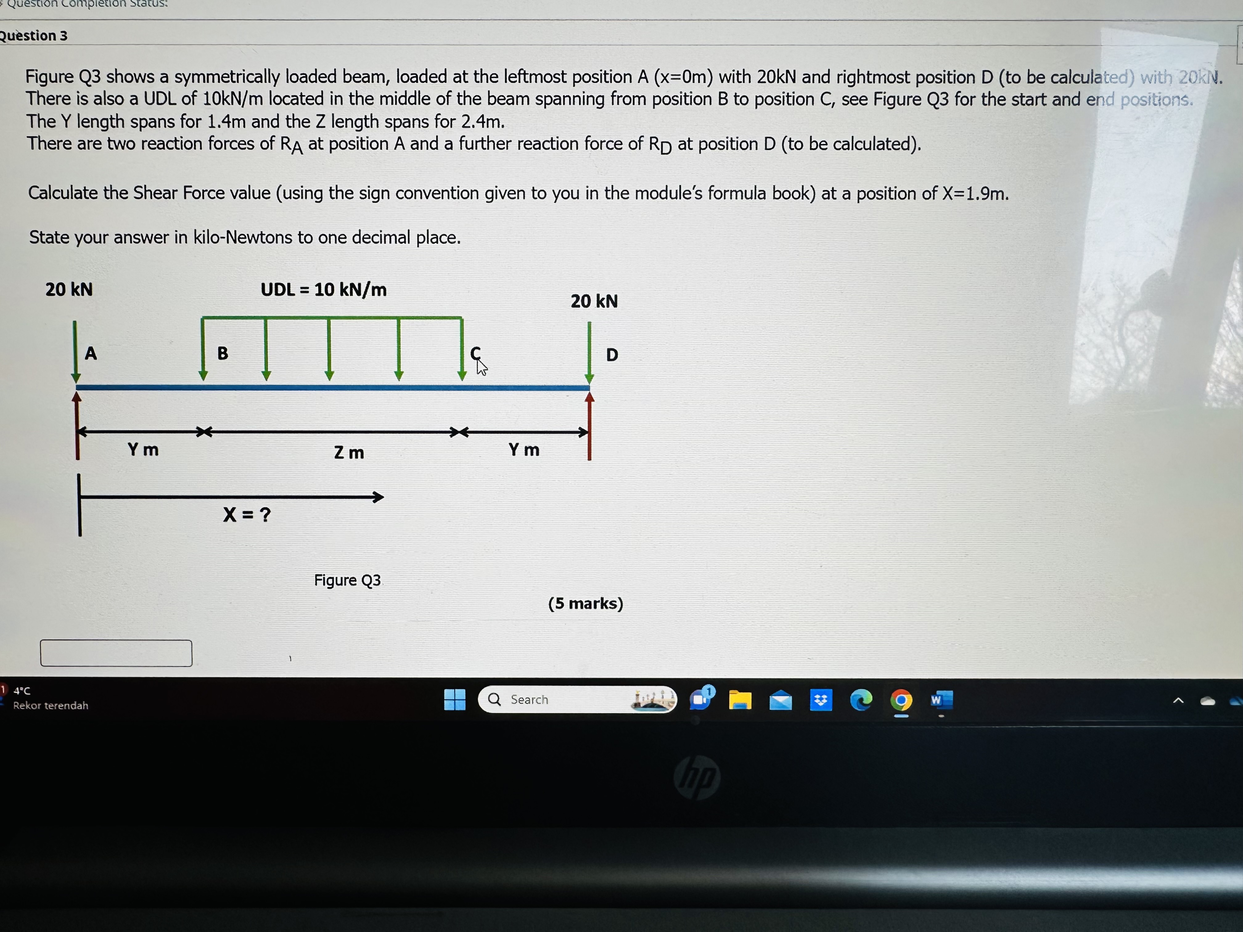 Solved Question 3Figure Q3 ﻿shows a symmetrically loaded | Chegg.com