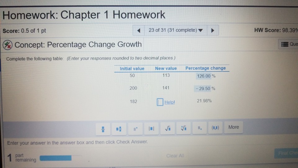 Solved Homework: Chapter 1 Homework Score: 0.5 of 1 pt 23 of | Chegg.com