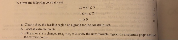 Solved 7. Given the following constraint set: ?,20 3) a. | Chegg.com