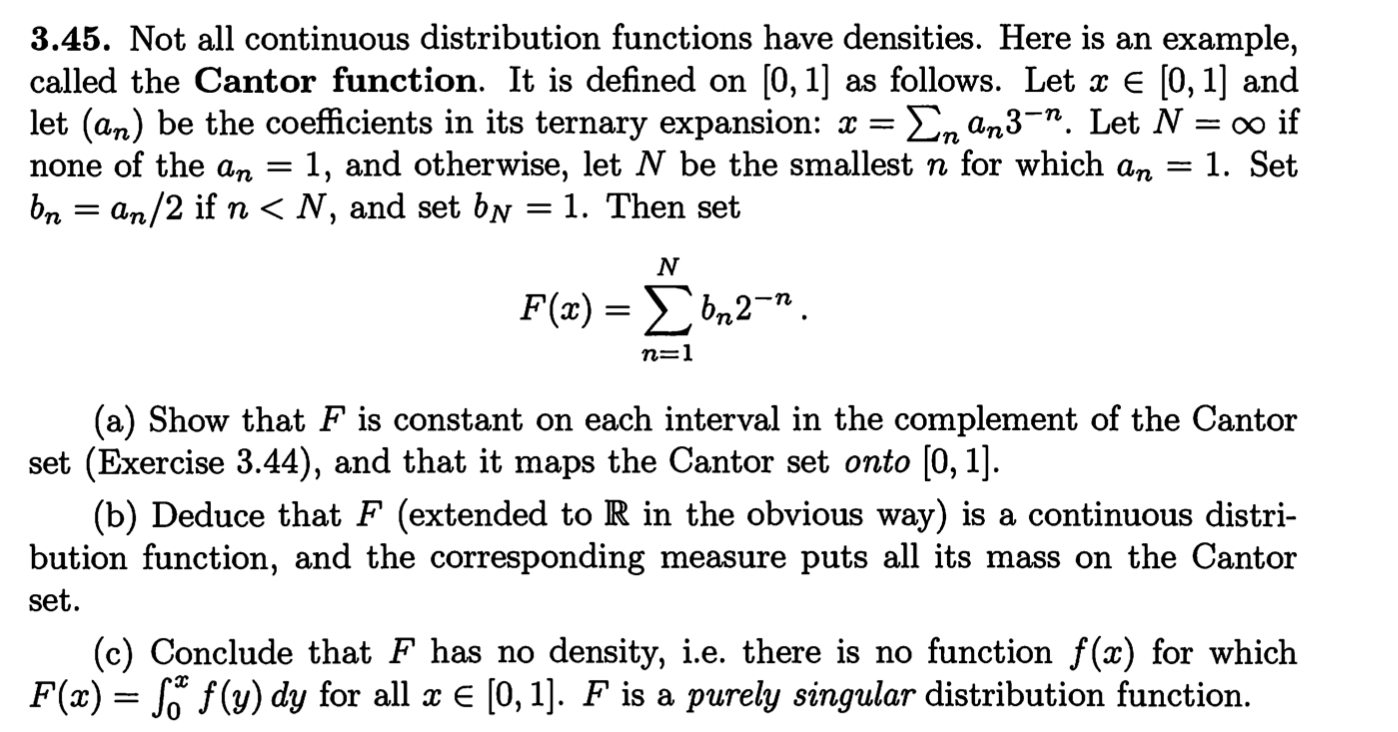 Solved 3.45. Not all continuous distribution functions have | Chegg.com