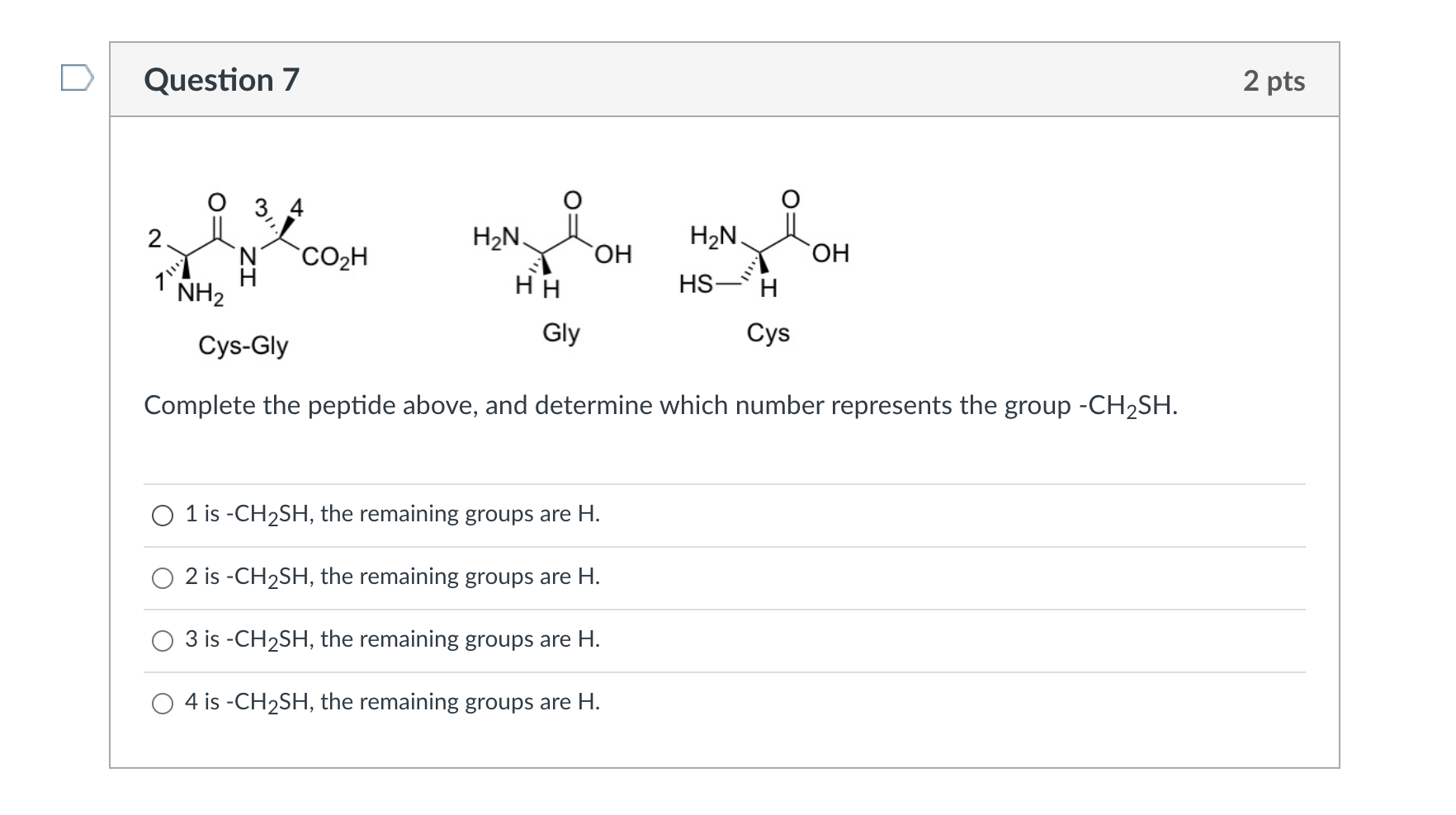 Solved Question 7 2 pts 4 2. H2N H2N. N CO2H OH OH NH2 Hн. | Chegg.com
