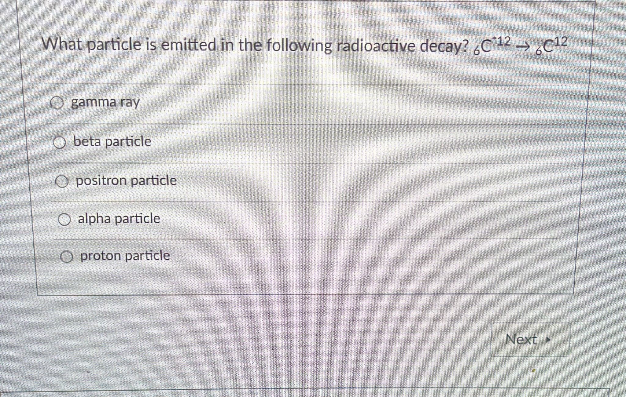 Solved What particle is emitted in the following radioactive | Chegg.com