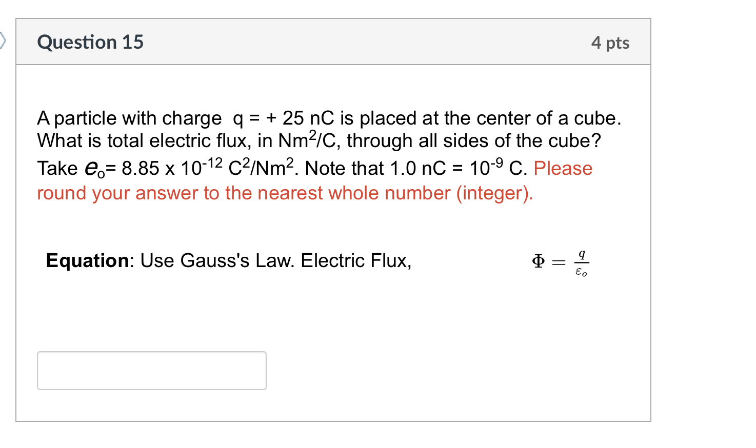 Solved A particle with charge q=+25nC is placed at the | Chegg.com