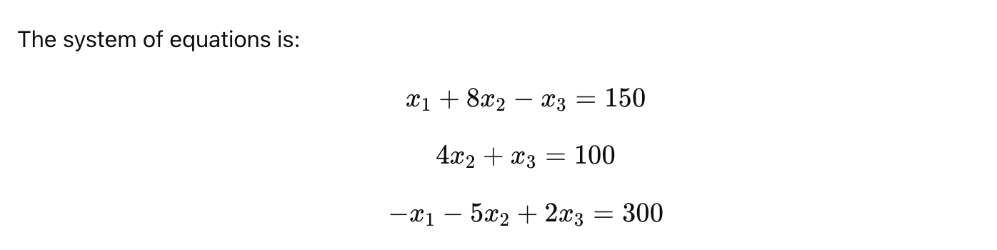 The system of equations | Chegg.com