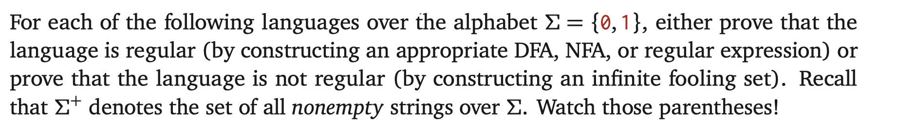 Solved For each of the following languages over the alphabet | Chegg.com