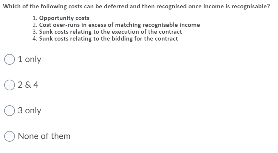 Solved Which of the following costs can be deferred and then | Chegg.com