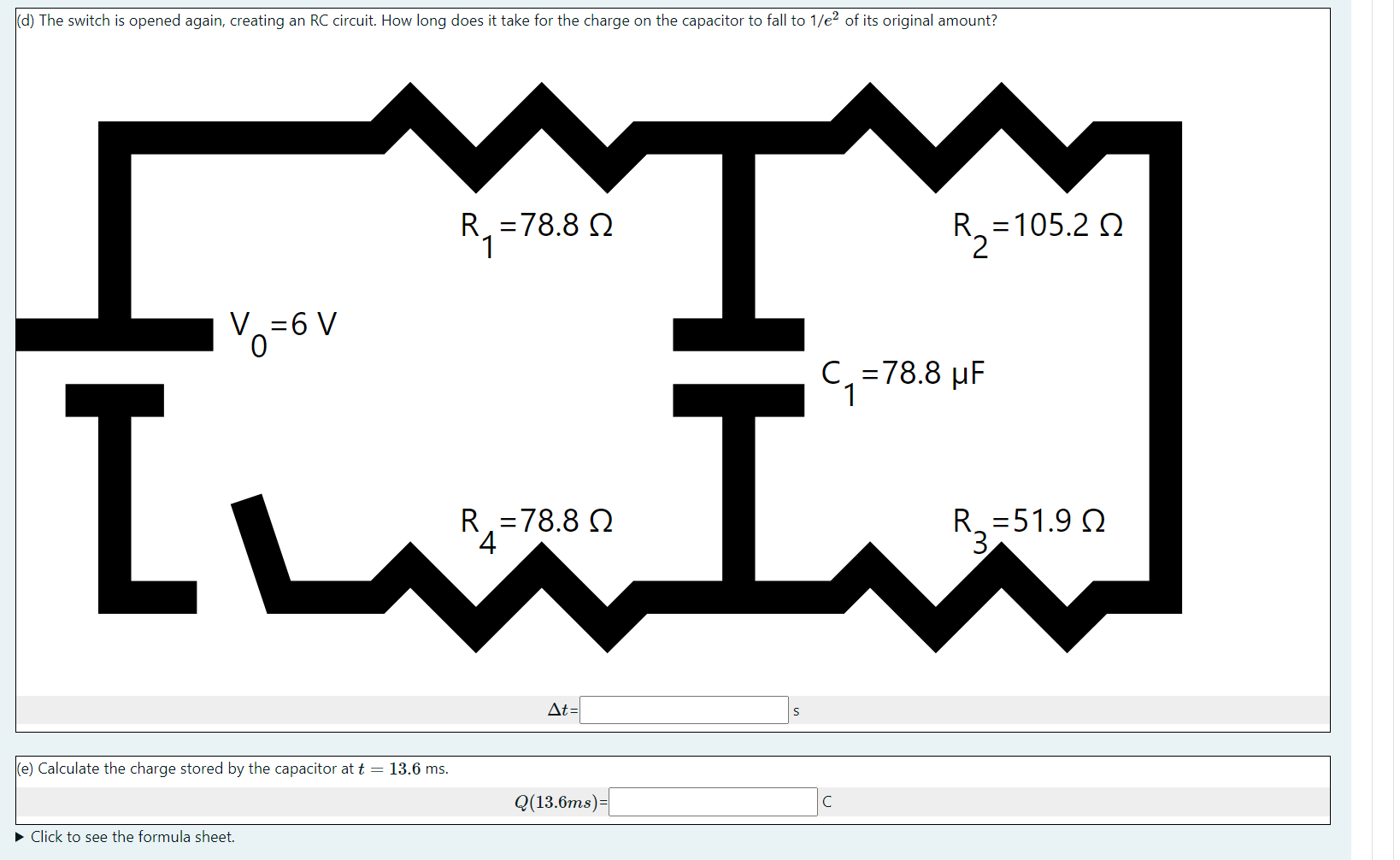 Solved A circuit is constructed using four resistors, a | Chegg.com