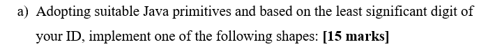 Solved a) Adopting suitable Java primitives and based on the | Chegg.com