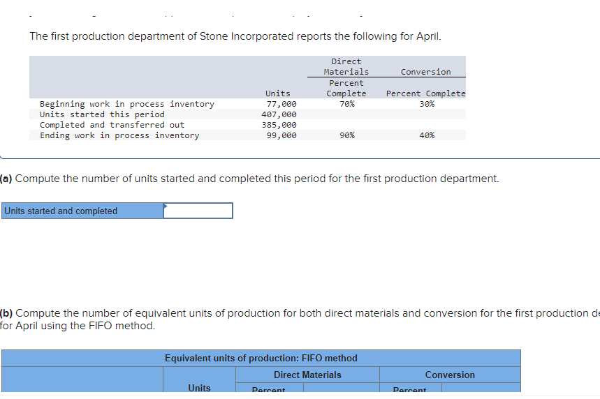 Solved (b) Compute the number of equivalent units of | Chegg.com