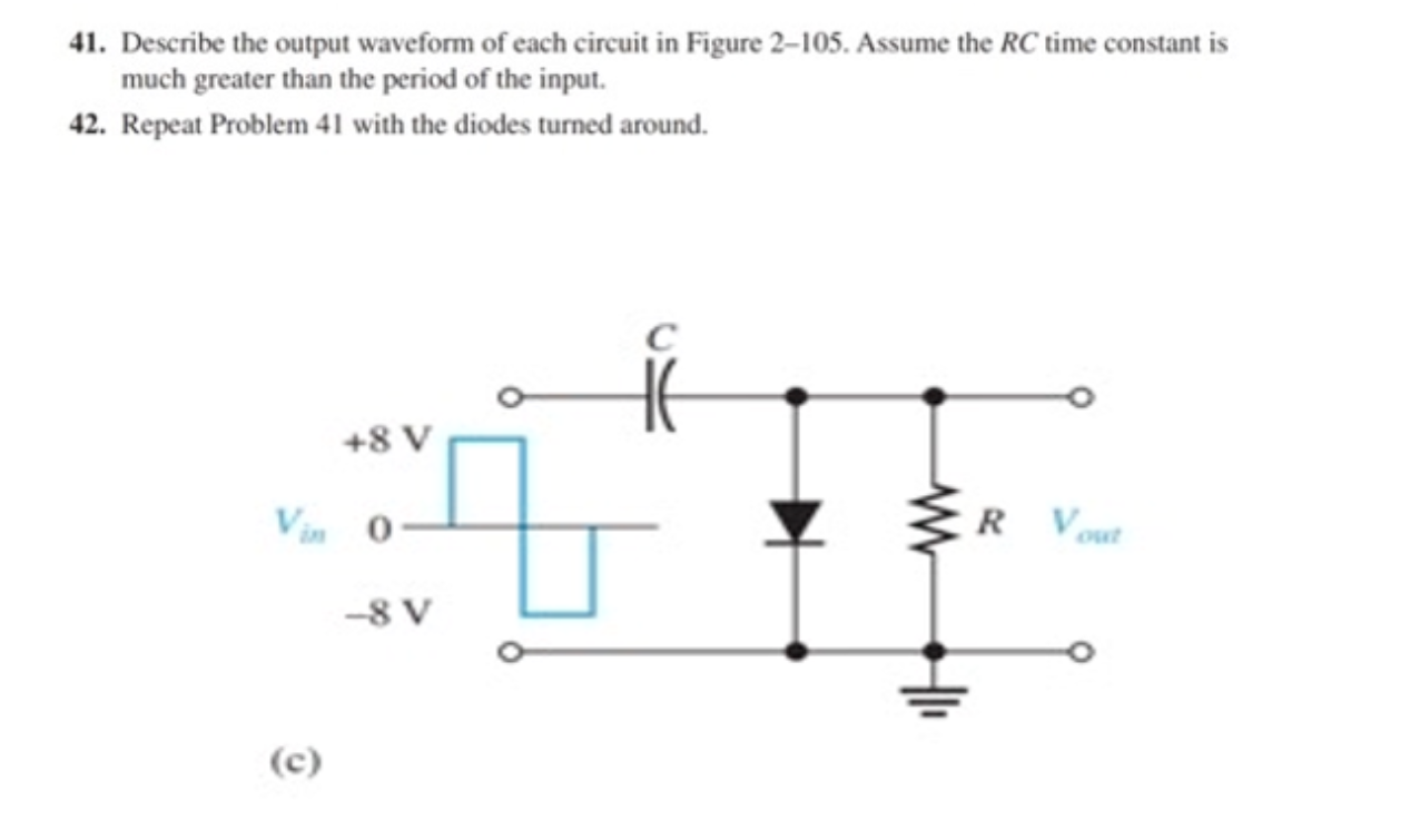 Solved 41. Describe the output waveform of each circuit in | Chegg.com