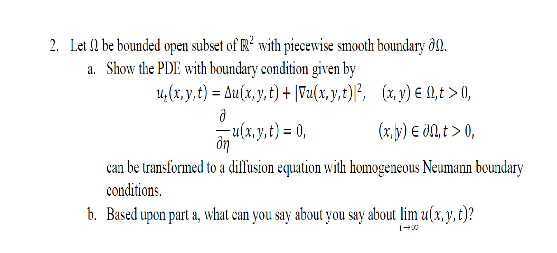 2. Let 2 be bounded open subset of R2 with piecewise | Chegg.com