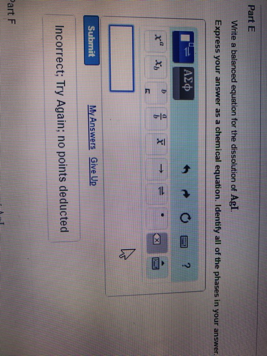 Solved Write a balanced equation for the dissolution of AgI. | Chegg.com
