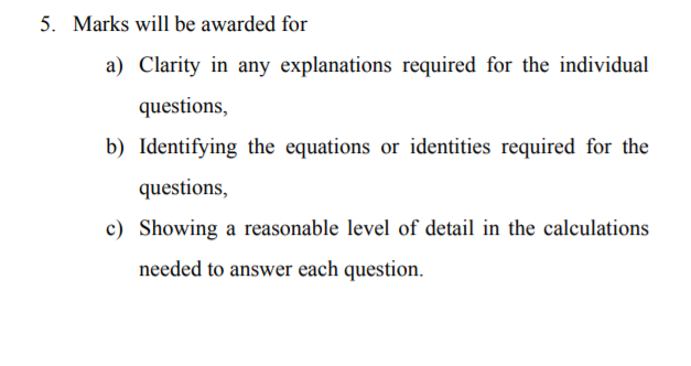 Solved 5. Marks will be awarded for a) Clarity in any | Chegg.com
