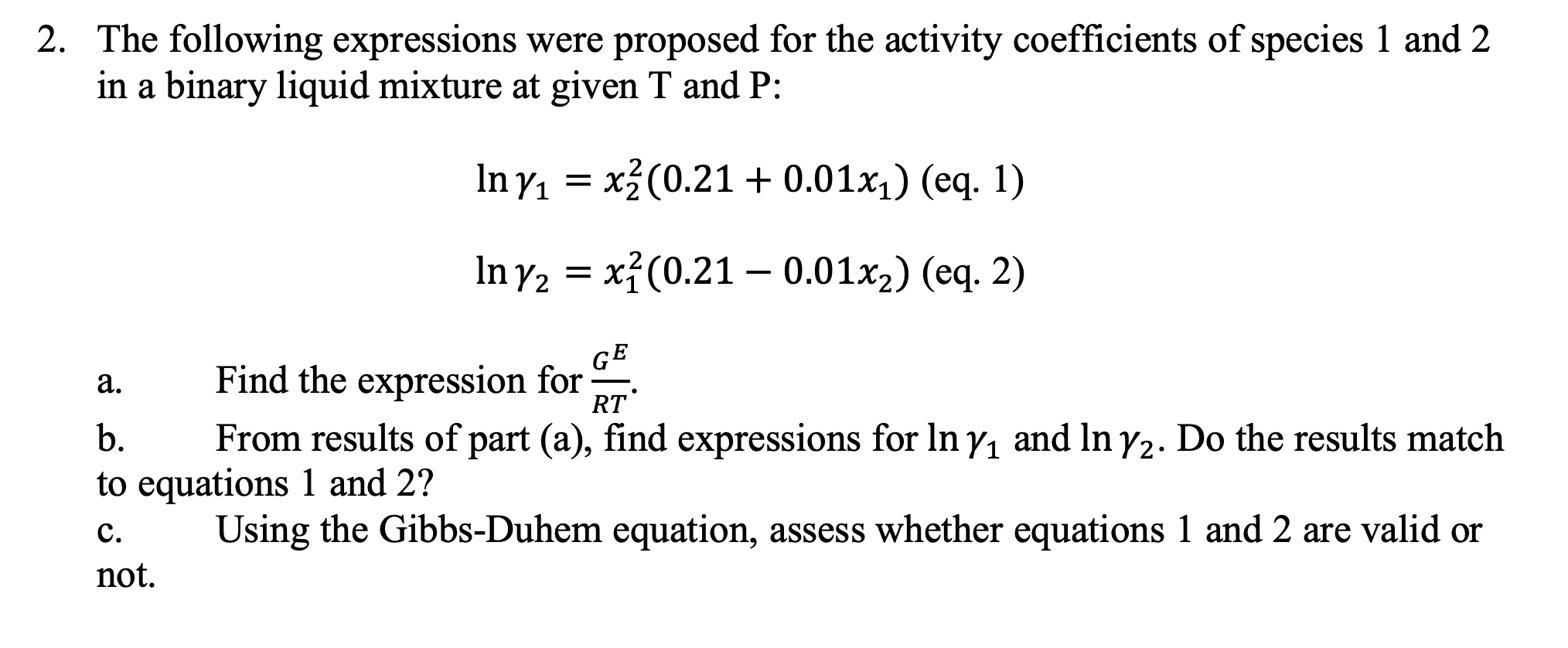 Solved The following expressions were proposed for the | Chegg.com