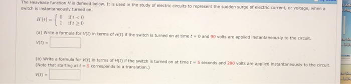 Solved The Heaviside function H is defined below. It is used | Chegg.com