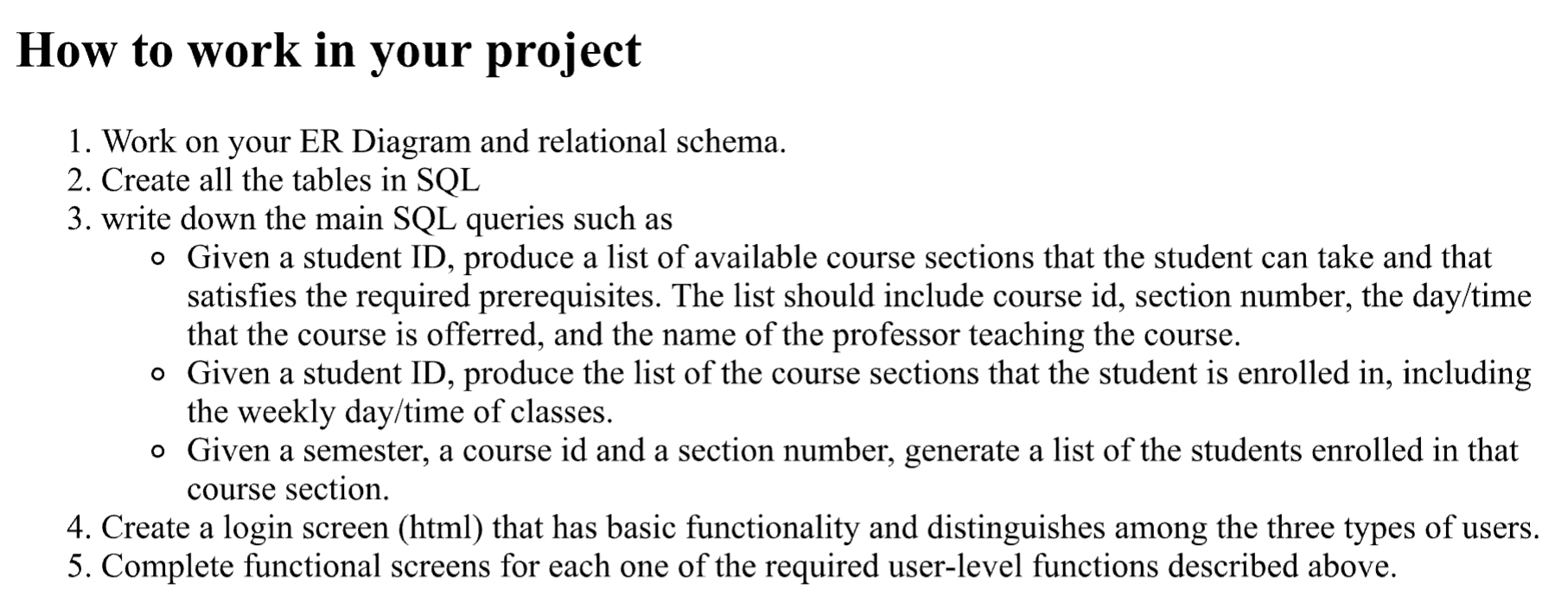 Solved For this project, you will design and implement a | Chegg.com