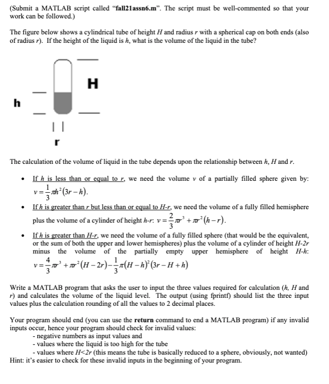 Solved (Submit a MATLAB script called “fall21assn6.m”. The | Chegg.com