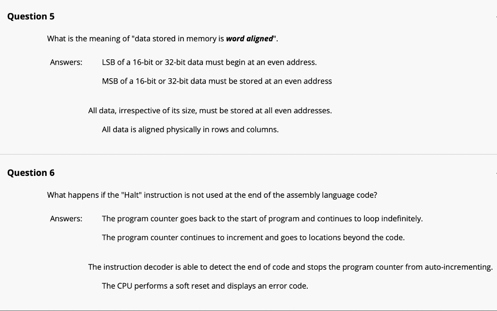 Solved Question 5 What is the meaning of "data stored in | Chegg.com
