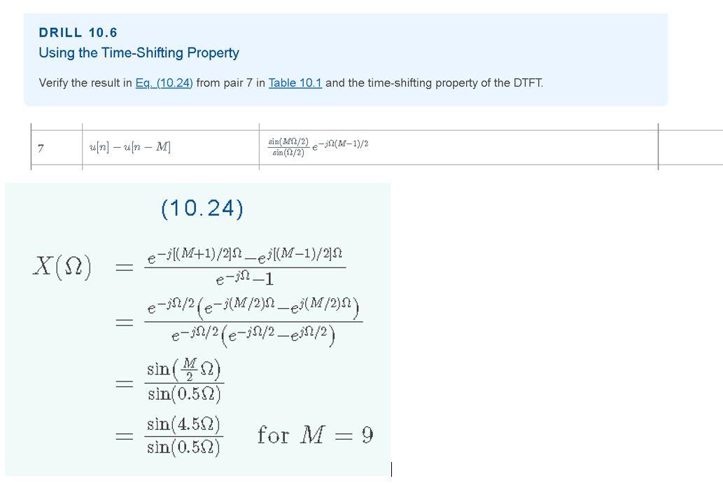 DRILL 10.6 Using the Time-Shifting Property Verify | Chegg.com