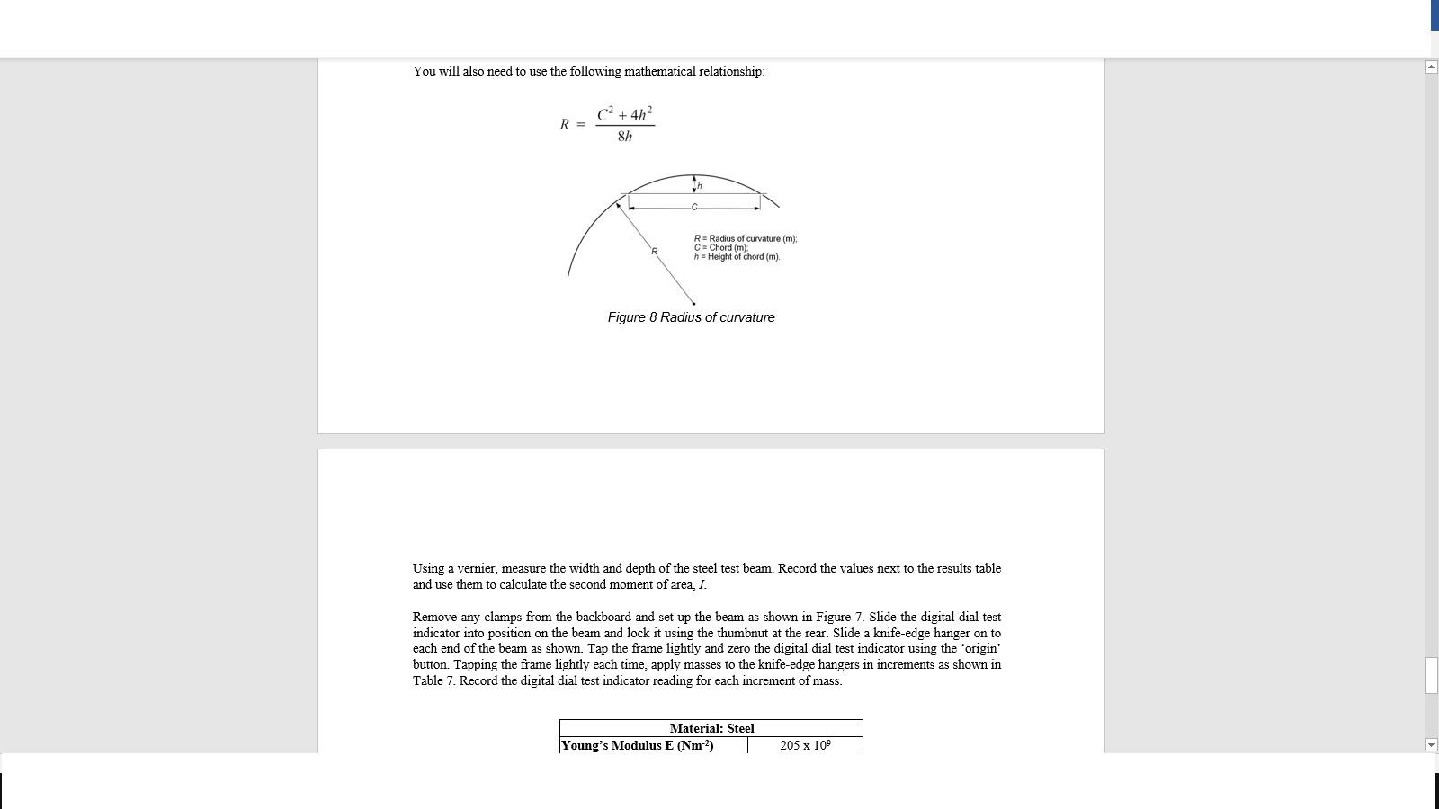 Experiment 4: Circular Bending In this experiment, we | Chegg.com