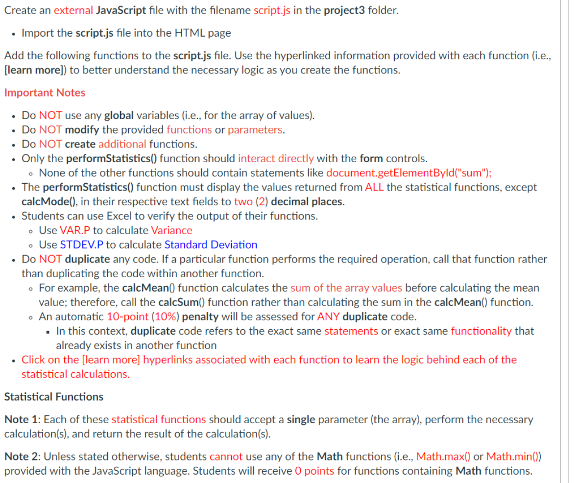 Solved . o . Create an external JavaScript file with the | Chegg.com