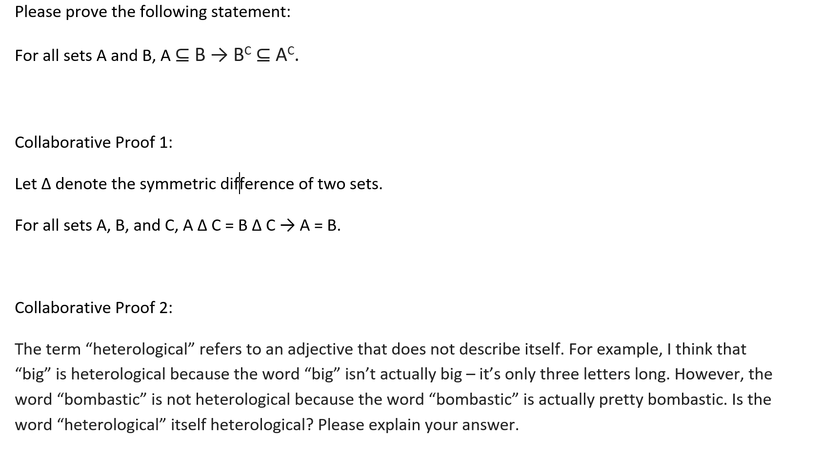 Solved Please prove the following statement: For all sets A | Chegg.com