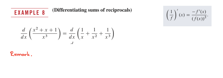 Solved EXAMPLE 8 (Differentiating sums of reciprocals) \\[ | Chegg.com