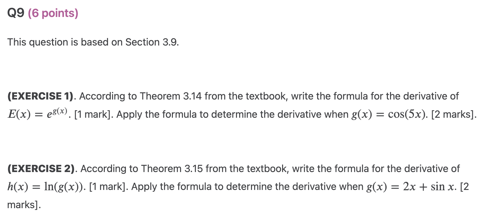 Solved This question is based on Section 3.9. (EXERCISE 1). | Chegg.com