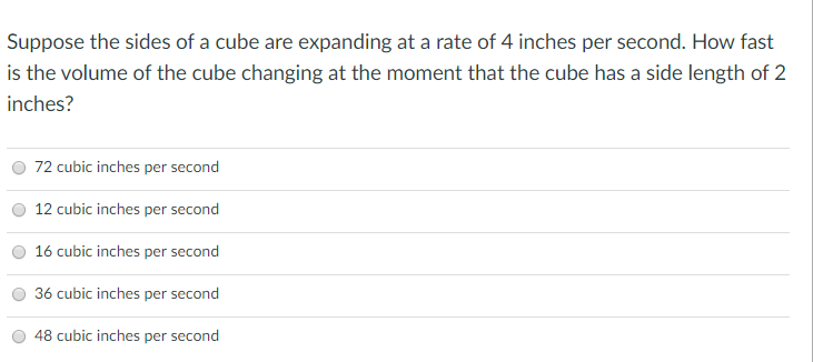 Solved Suppose the sides of a cube are expanding at a rate | Chegg.com