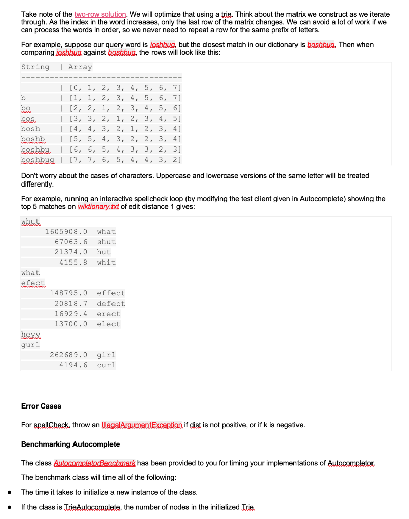 Programming Project: Autocomplete Overview In this | Chegg.com