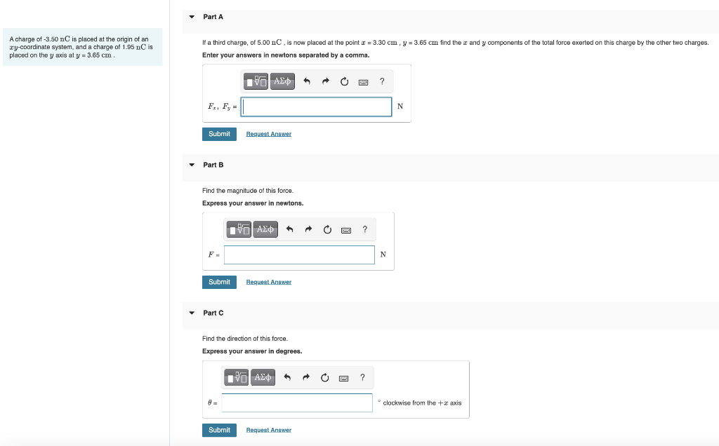 Solved A charge of -3.50 nCnC is placed at the origin of an | Chegg.com
