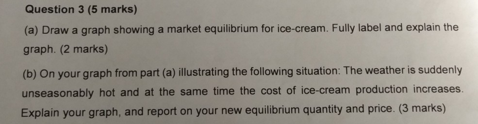 Solved Question 3 (5 marks) (a) Draw a graph showing a | Chegg.com