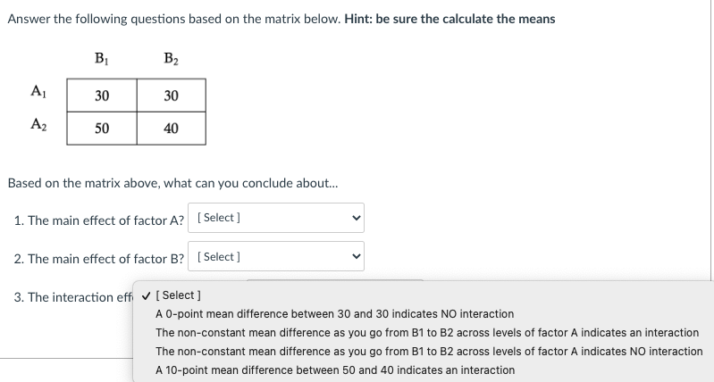 Solved Answer the following questions based on the matrix | Chegg.com