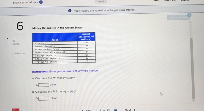 Solved Exercises for Money G Saved Help Save & Exit Submit 9 | Chegg.com