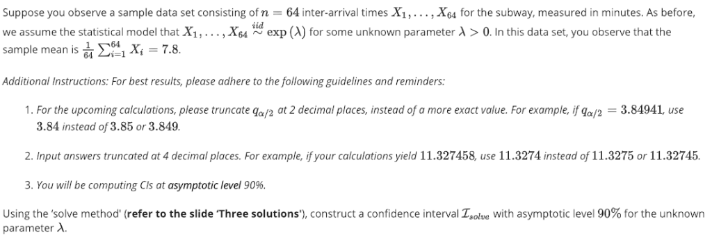 construct a confidence interval with asymptotic | Chegg.com