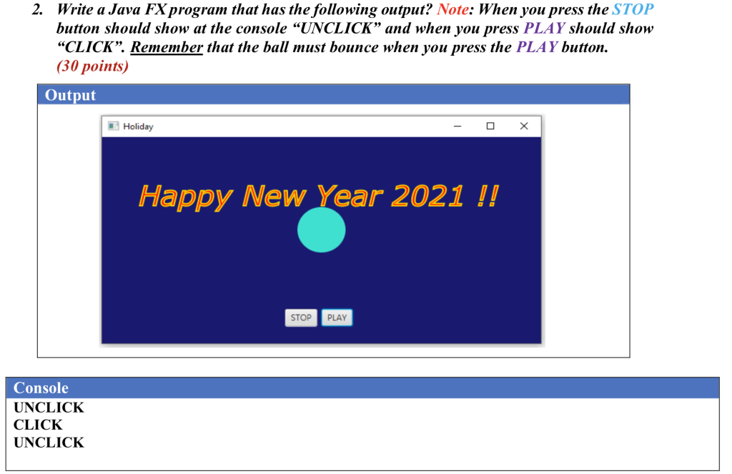Solved 2. Write a Java FX program that has the following | Chegg.com