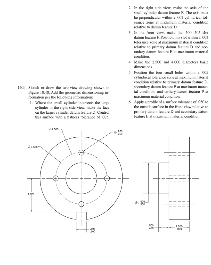 Solved 2. In the right side view, make the axis of the small | Chegg.com