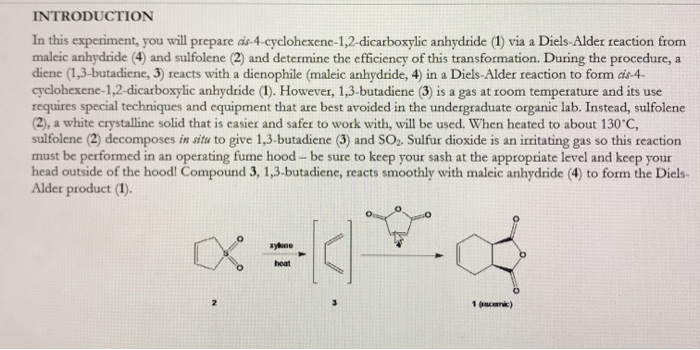 Solved Pre-lab questions 1. In today's experiment, sulfolene | Chegg.com