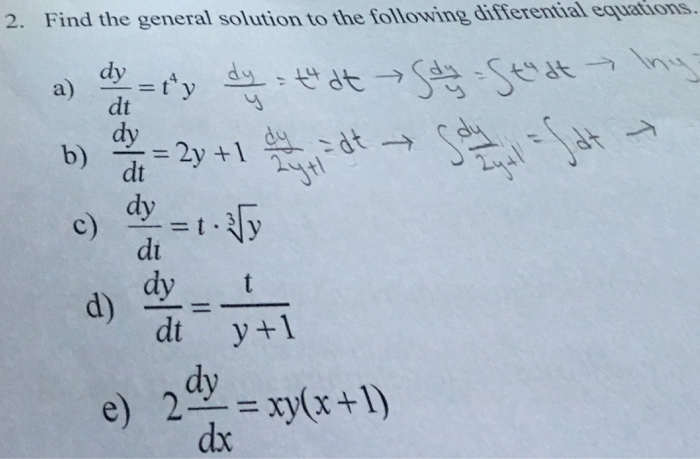 Solved Find the general solution to the following | Chegg.com