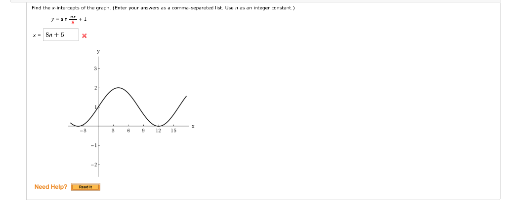 Solved as an integer constant.) Find the x-intercepts of the | Chegg.com