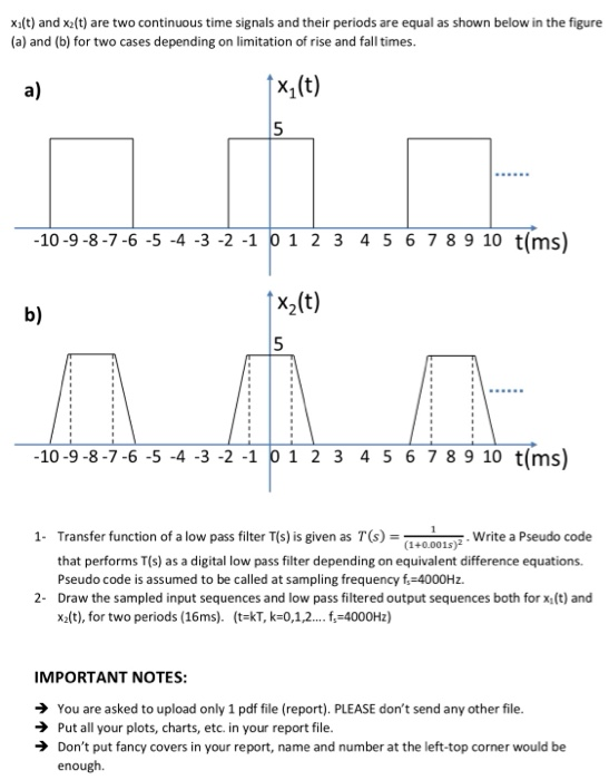 xi(t) and x2(t) are two continuous time signals and | Chegg.com