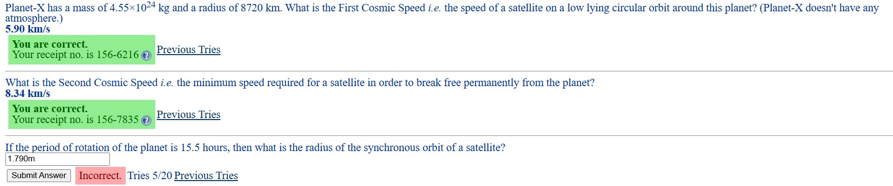 Solved Planet-X has a mass of 4.55×1024kg ﻿and a radius of | Chegg.com